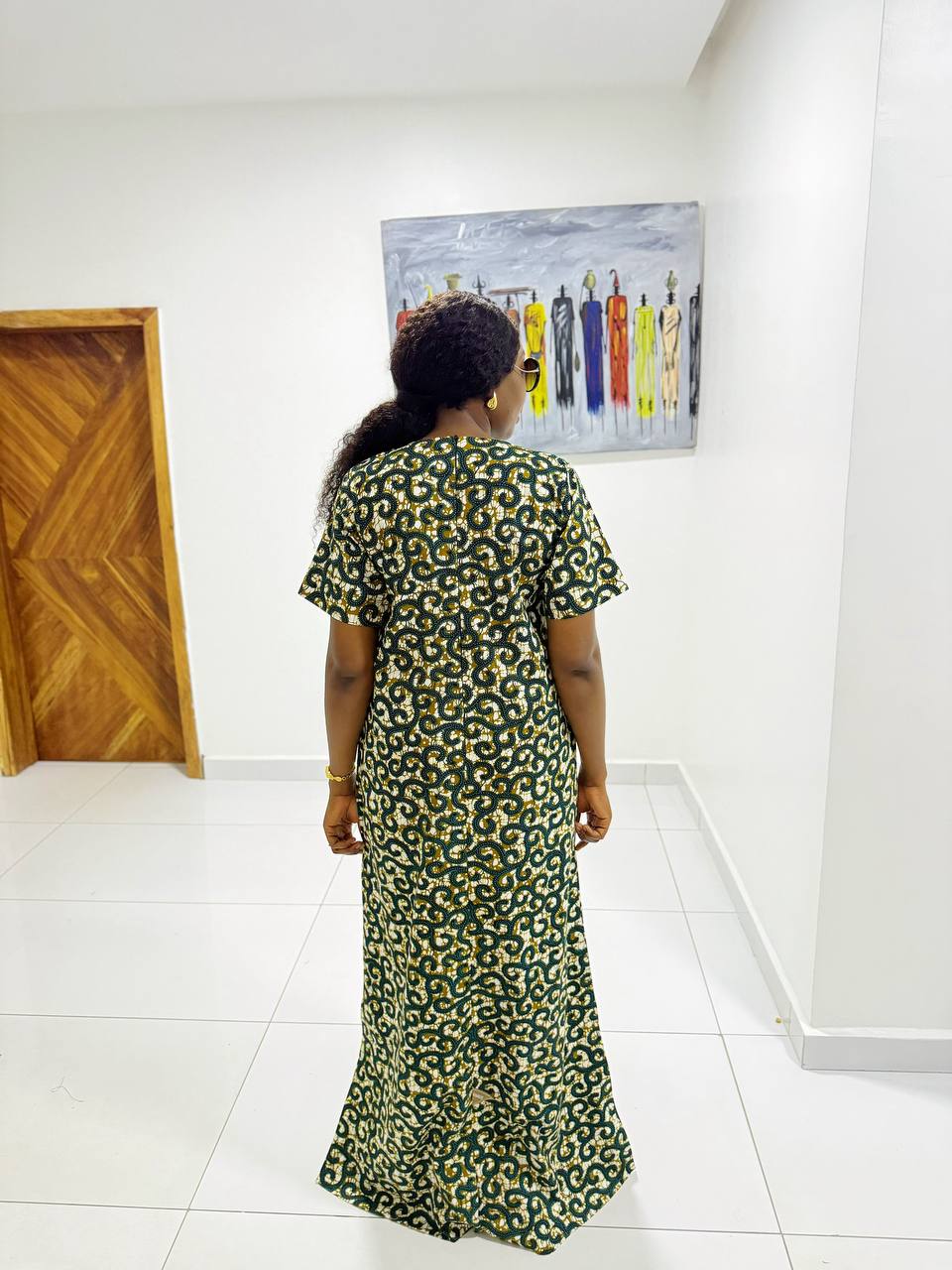 GREEN LONG PATCH DRESS – AprilWind