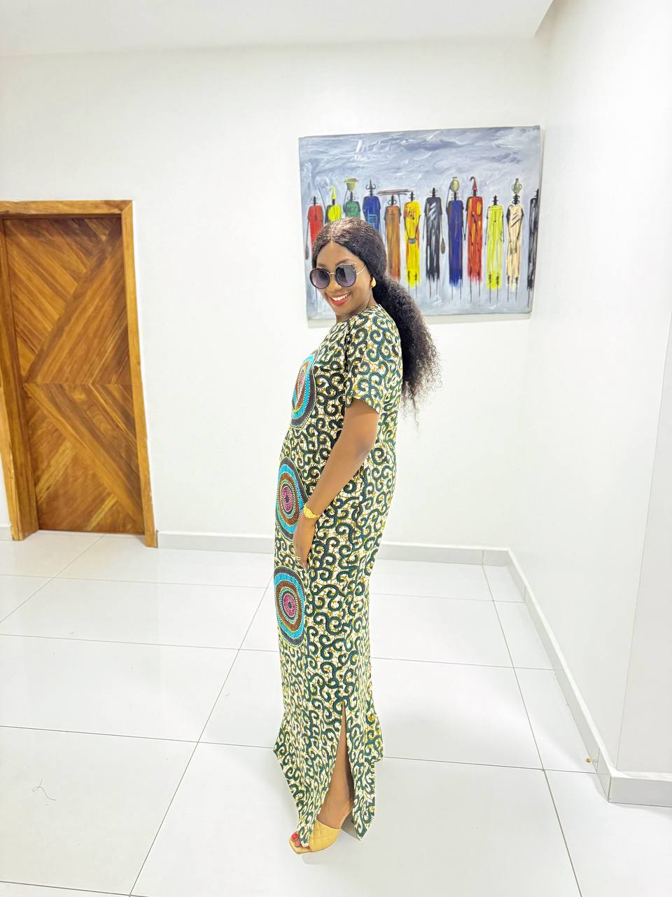 GREEN LONG PATCH DRESS – AprilWind